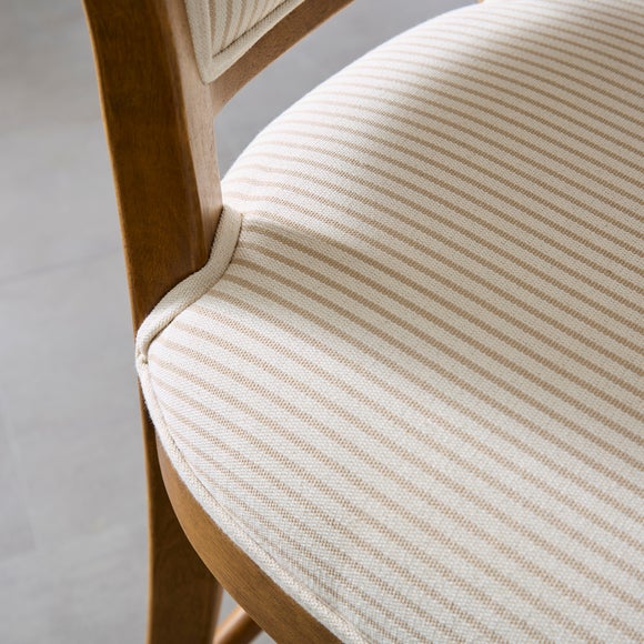 Betty Counter Height Bar Stool, Tiny Stripe Fabric | Dunelm