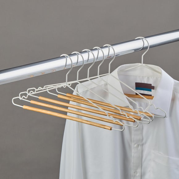 Set of 6 Wooden Bar Hangers | Dunelm