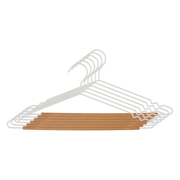 Set of 6 Wooden Bar Hangers | Dunelm