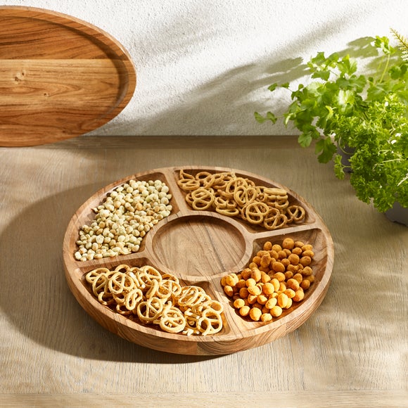Wooden Chip n' Dip Lazy Susan Board | Dunelm