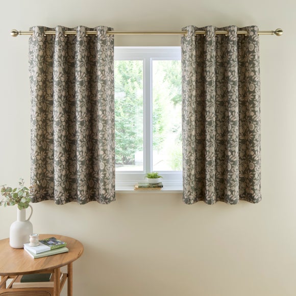 Vintage Pod Linen Print Eyelet Curtains | Dunelm