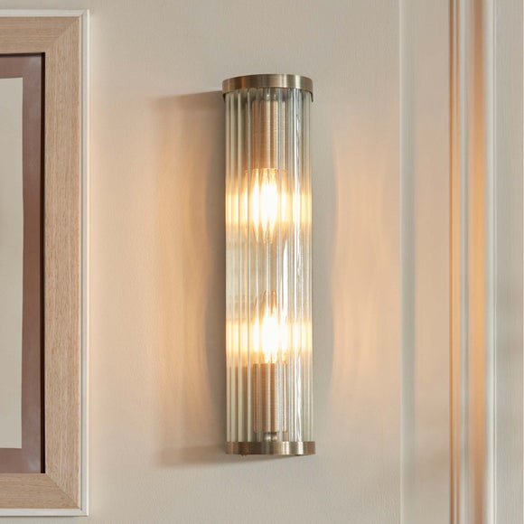 Vogue Hadley 2 Light Ribbed Wall Light | Dunelm