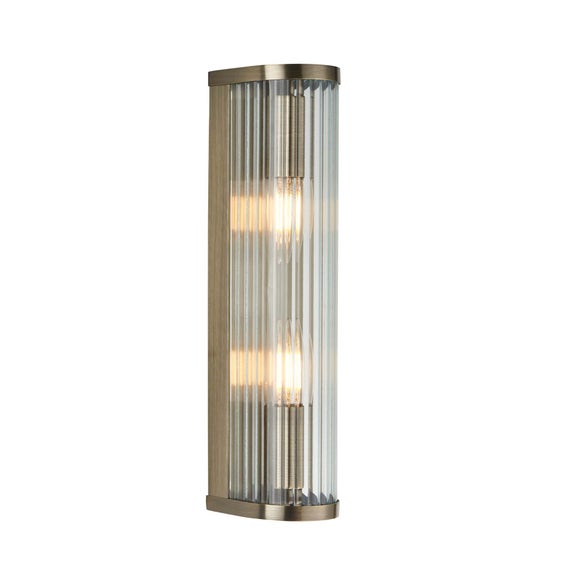 Vogue Hadley 2 Light Ribbed Wall Light | Dunelm