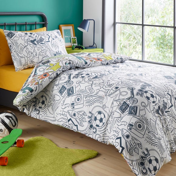 Bedlam Doodle Zoom Duvet Cover & Pillowcase Set | Dunelm