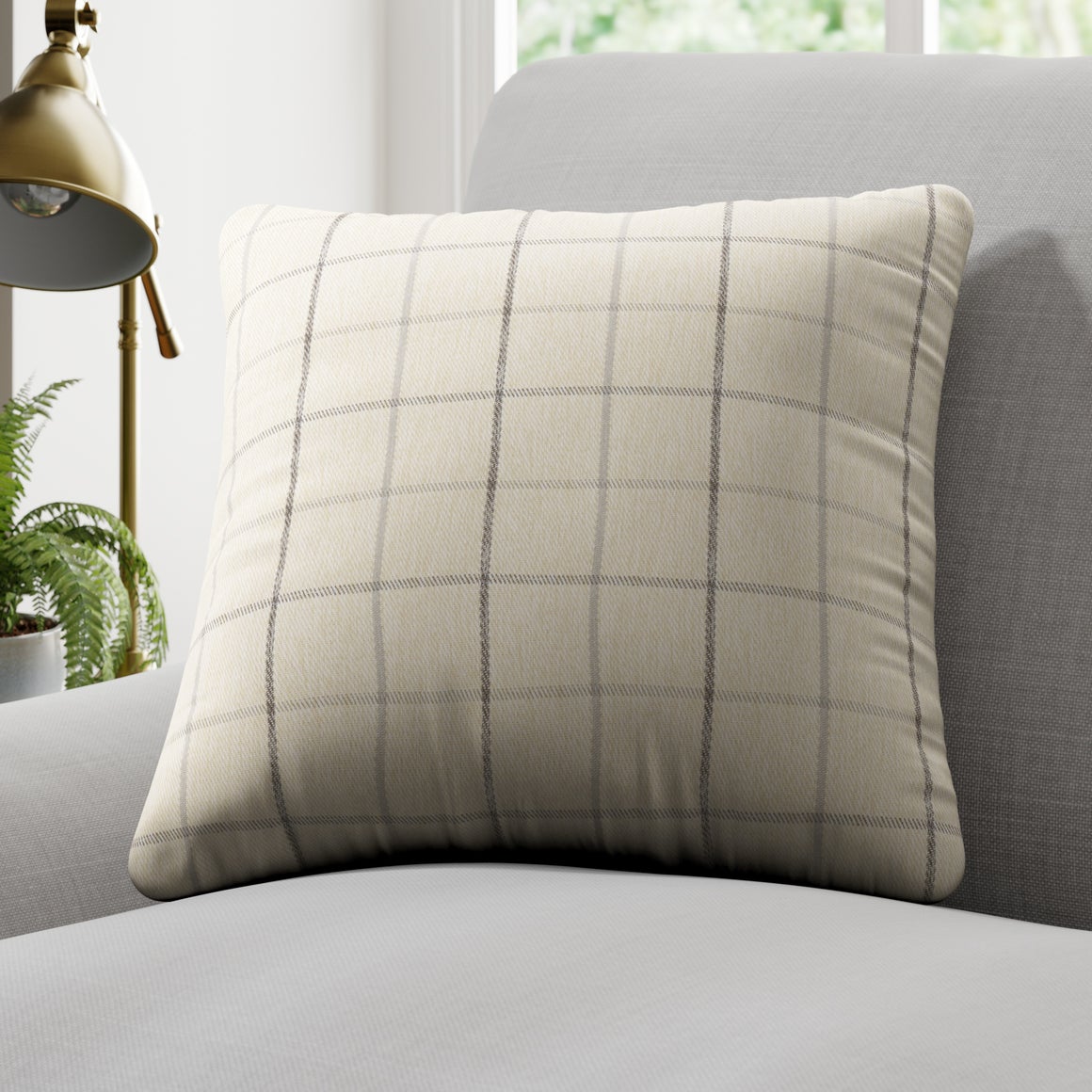 Nicole Check Made to Order Cushion Cover | Dunelm