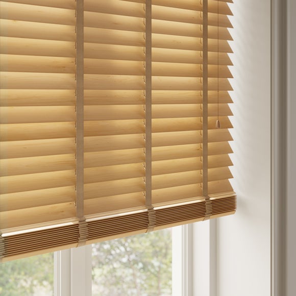 Made To Measure 63mm Slats Oak Effect Taped Venetian Blind Dunelm