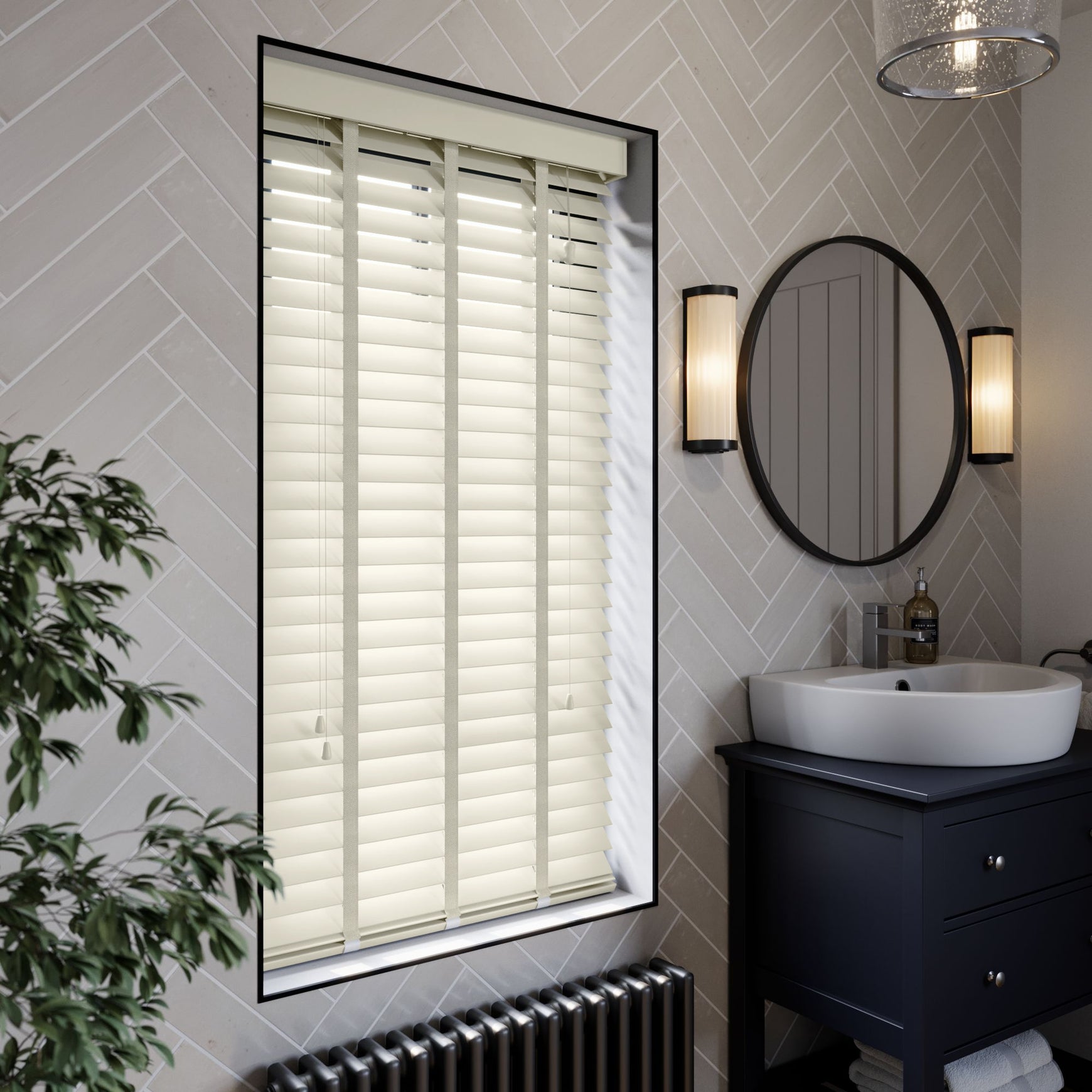 Made To Measure 63mm Slats White Taped Venetian Blind | Dunelm