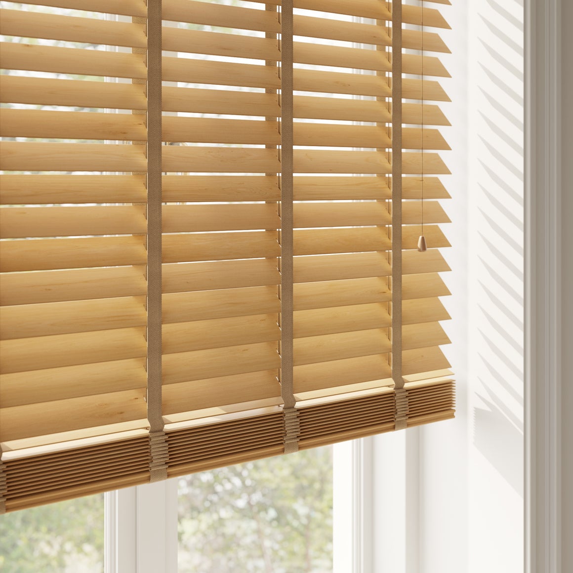 Made To Measure 50mm Slats Oak Effect Taped Venetian Blind | Dunelm