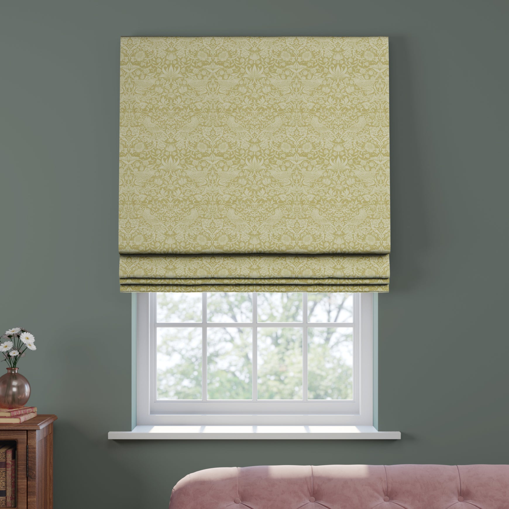 William Morris Strawberry Thief Tonal Made To Measure Roman Blind | Dunelm