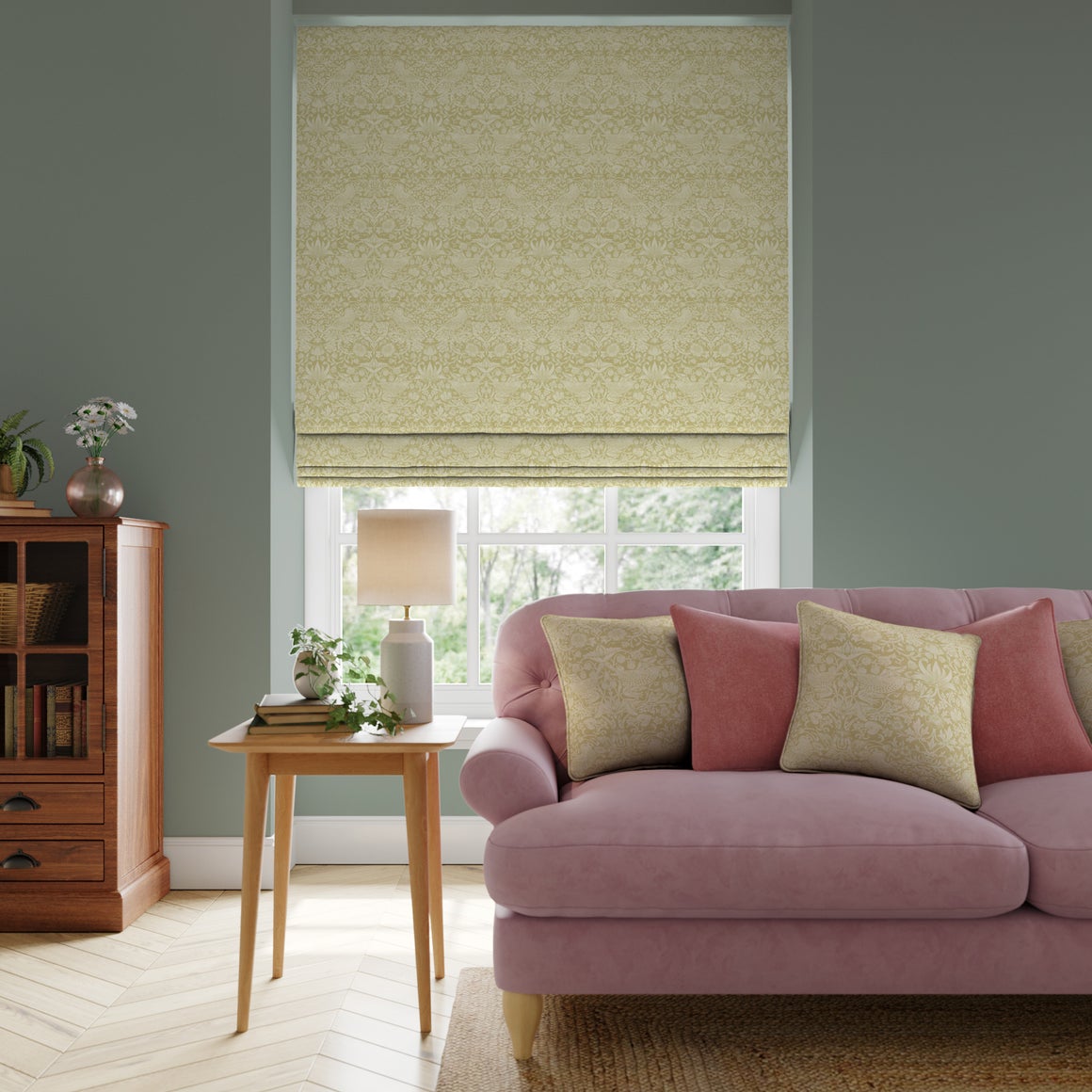 William Morris Strawberry Thief Tonal Made To Measure Roman Blind | Dunelm